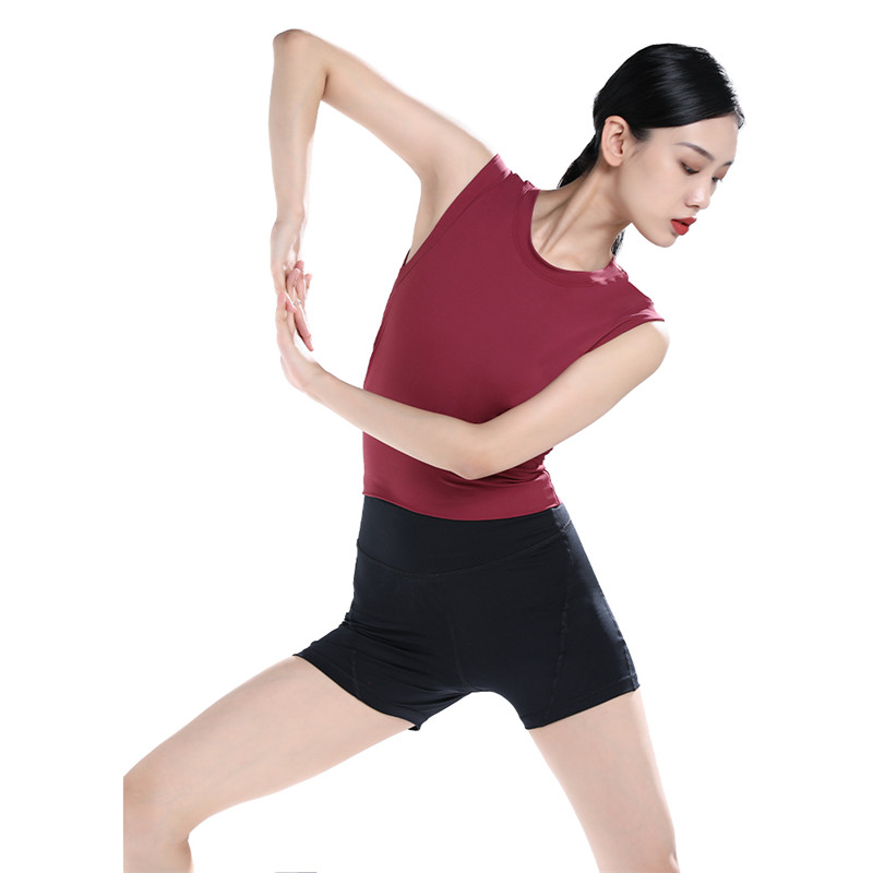 Wine Red Sleeveless Tunic Dance Tops For Ballet | Dansgirl