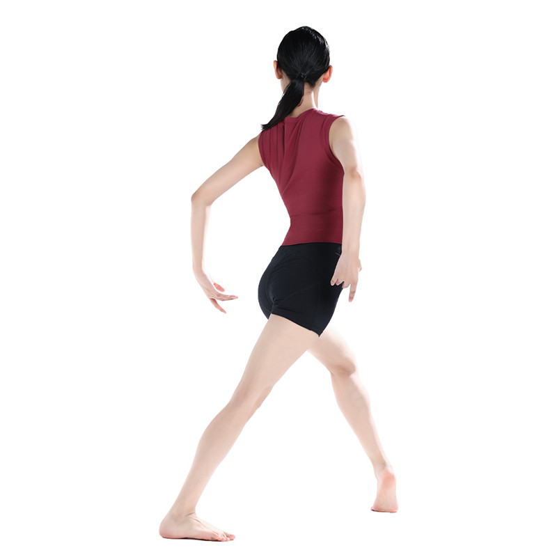 Wine Red Sleeveless Tunic Dance Tops For Ballet | Dansgirl