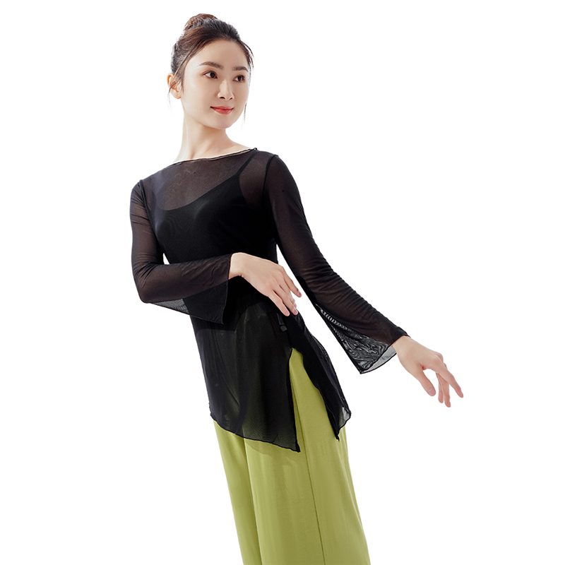 Women’s Black Long Sleeve Dance Top | Dansgirl