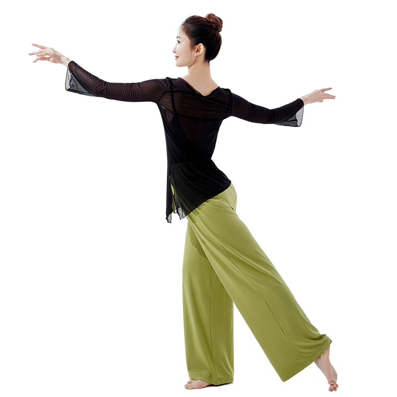 Women’s Black Long Sleeve Dance Top | Dansgirl